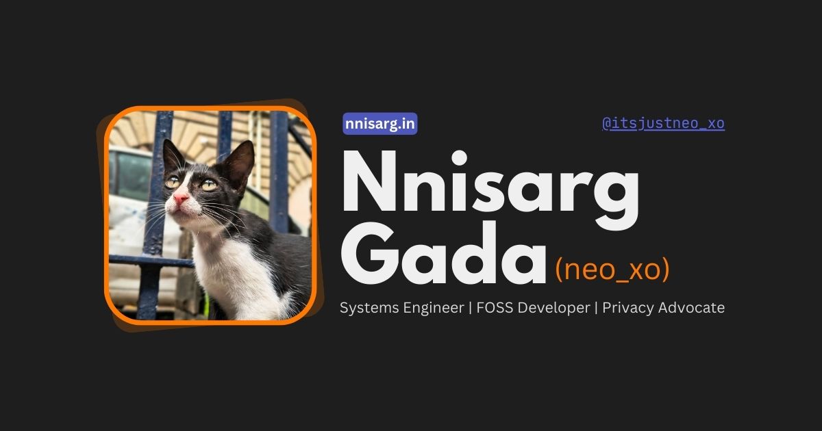 Nnisarg Gada | Developer, Tech Enthusiast, Problem Solver
